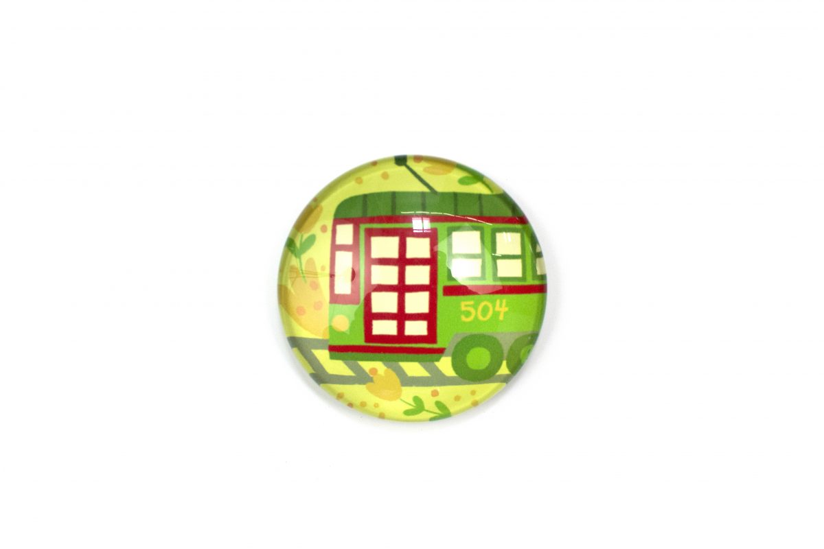 Glass Magnet Streetcar The Parish Line