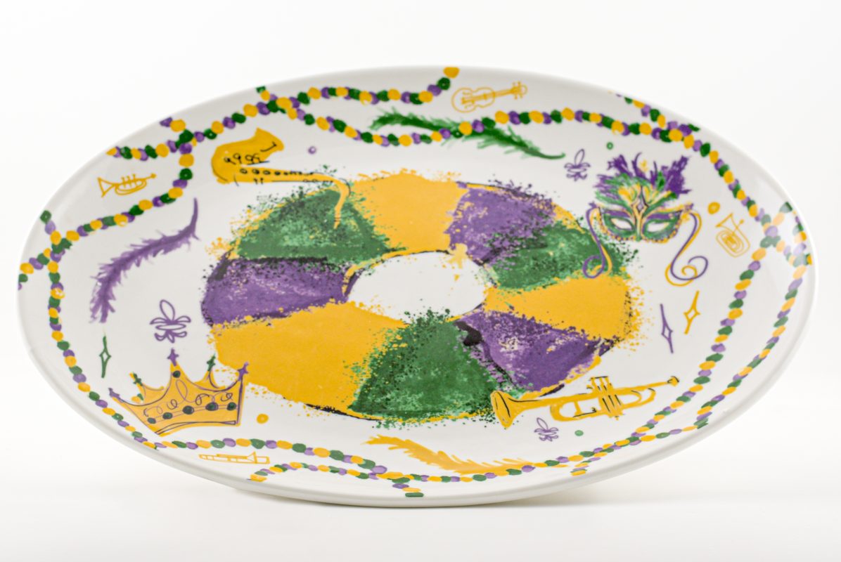 King Cake Platter – Mardi Gras Mask – The Parish Line